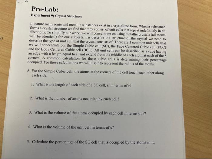Solved Experiment 9; Crystal Structures In nature many ionic | Chegg.com