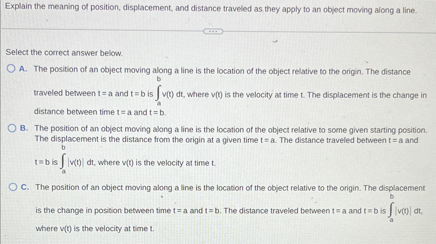 Solved Explain the meaning of position, displacement, and | Chegg.com