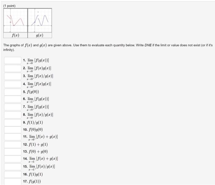 Solved The graphs of f(x) and g(x) are given above. Use them | Chegg.com