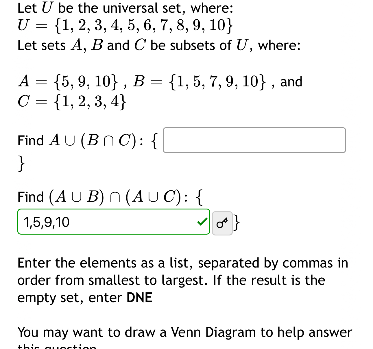 Solved Let U ﻿be the universal set, | Chegg.com