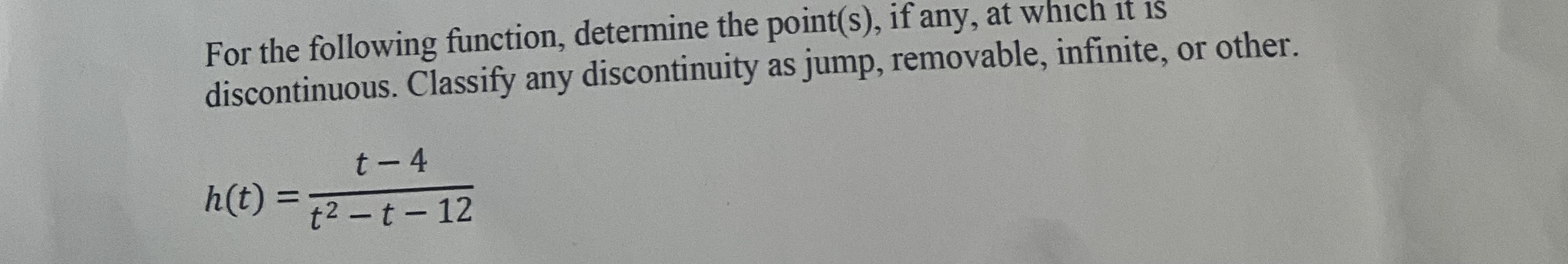 Solved For the following function, determine the point(s), | Chegg.com
