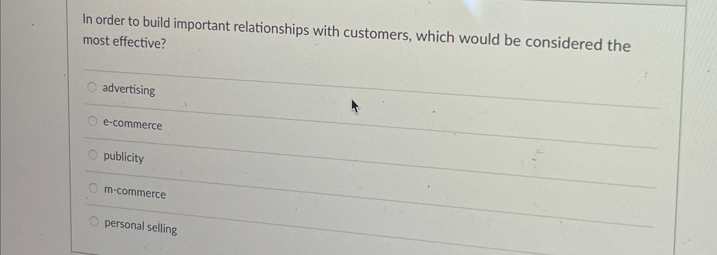 Solved In order to build important relationships with | Chegg.com