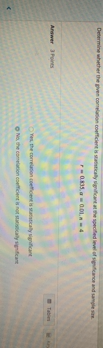 Solved Determine whether the given correlation coefficient | Chegg.com