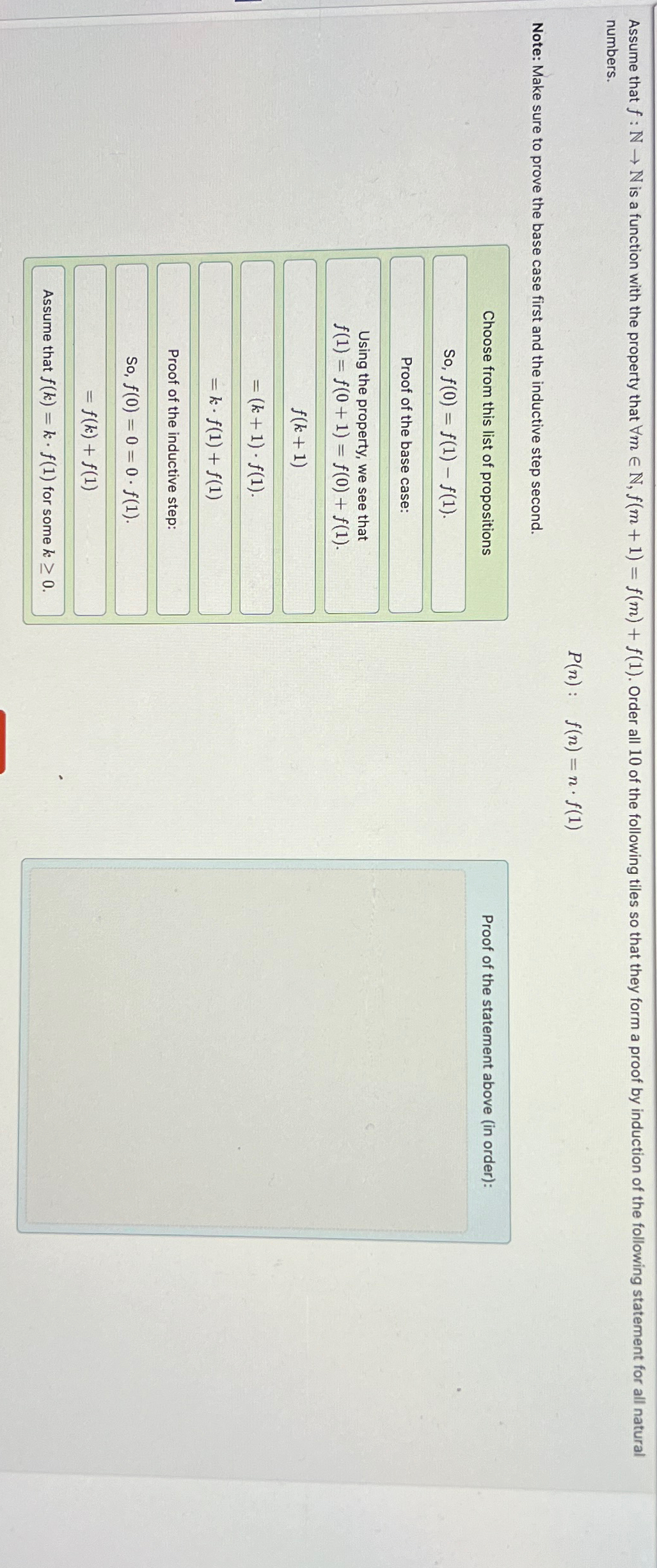 Solved numbers.P(n):,f(n)=n*f(1)Note: Make sure to prove the | Chegg.com