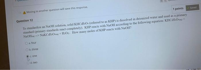 Solved Since primary standard KHP starts out as a solid, the | Chegg.com