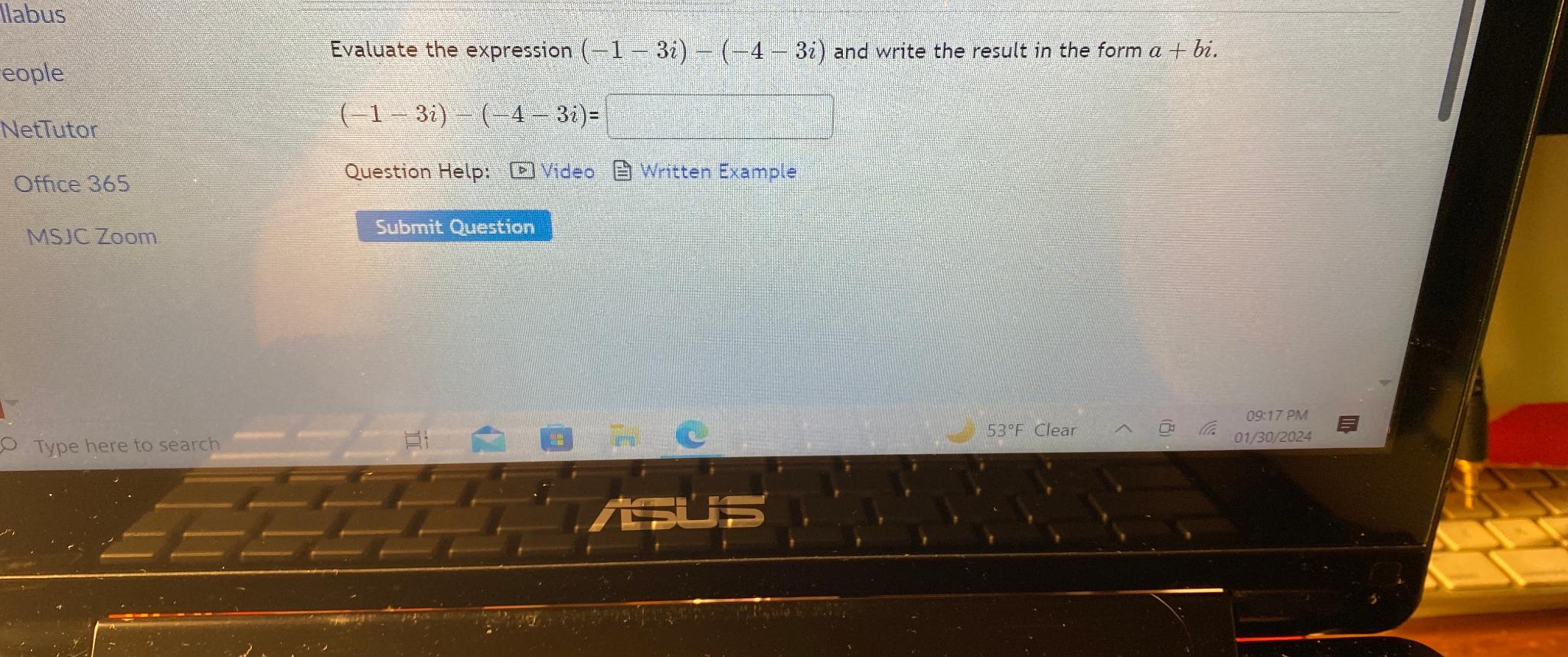 Solved Evaluate the expression (-1-3i)-(-4-3i) ﻿and write | Chegg.com