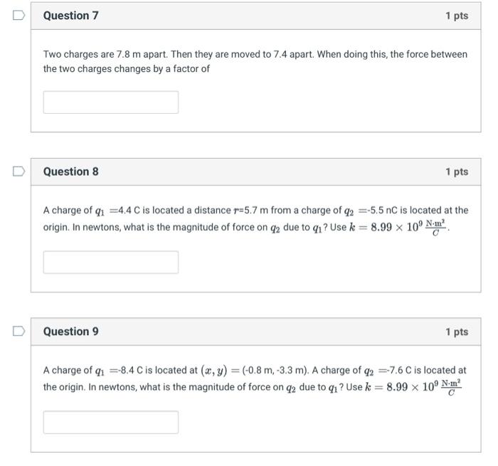 Solved A charge of q1=6.5nC is located at (x1,y1)=(5.1 | Chegg.com