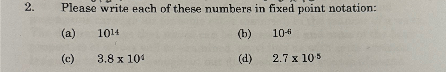 Solved Please write each of these numbers in fixed point | Chegg.com
