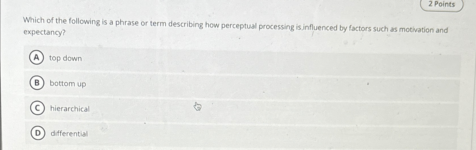 Solved 2 ﻿PointsWhich of the following is a phrase or term | Chegg.com