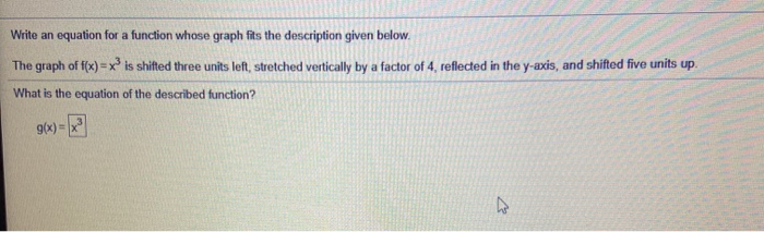 Solved Write an equation for a function whose graph fits the | Chegg.com