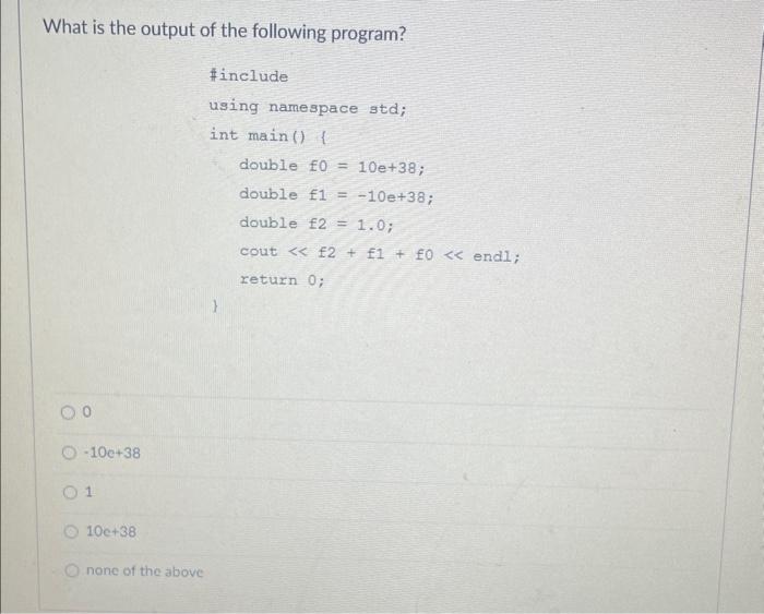 Solved What is the output of the following program? | Chegg.com