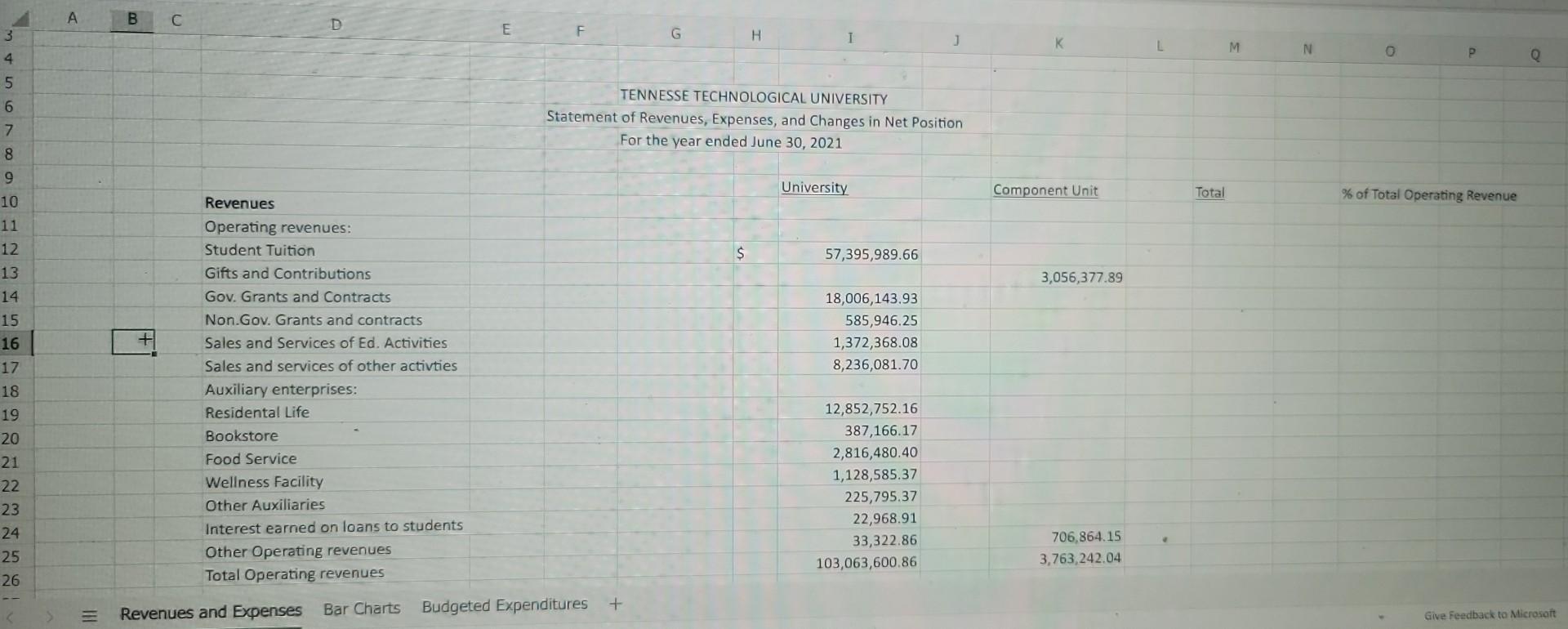 ≡ Revenues and Expenses Bar Charts Budgeted | Chegg.com