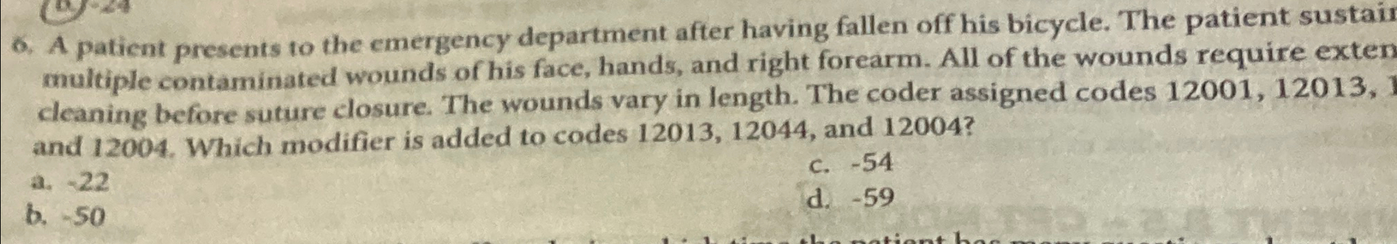 Solved A patient presents to the emergency department after | Chegg.com