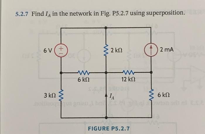 Solved 5.2.7 Find IA in the network in Fig. P5.2.7 using | Chegg.com