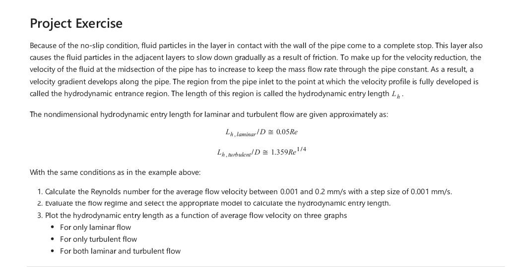 Project Exercise Because of the no-slip condition, | Chegg.com