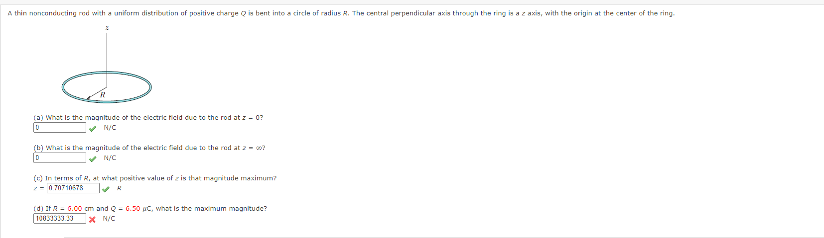 Solved A thin nonconducting rod with a uniform distribution | Chegg.com