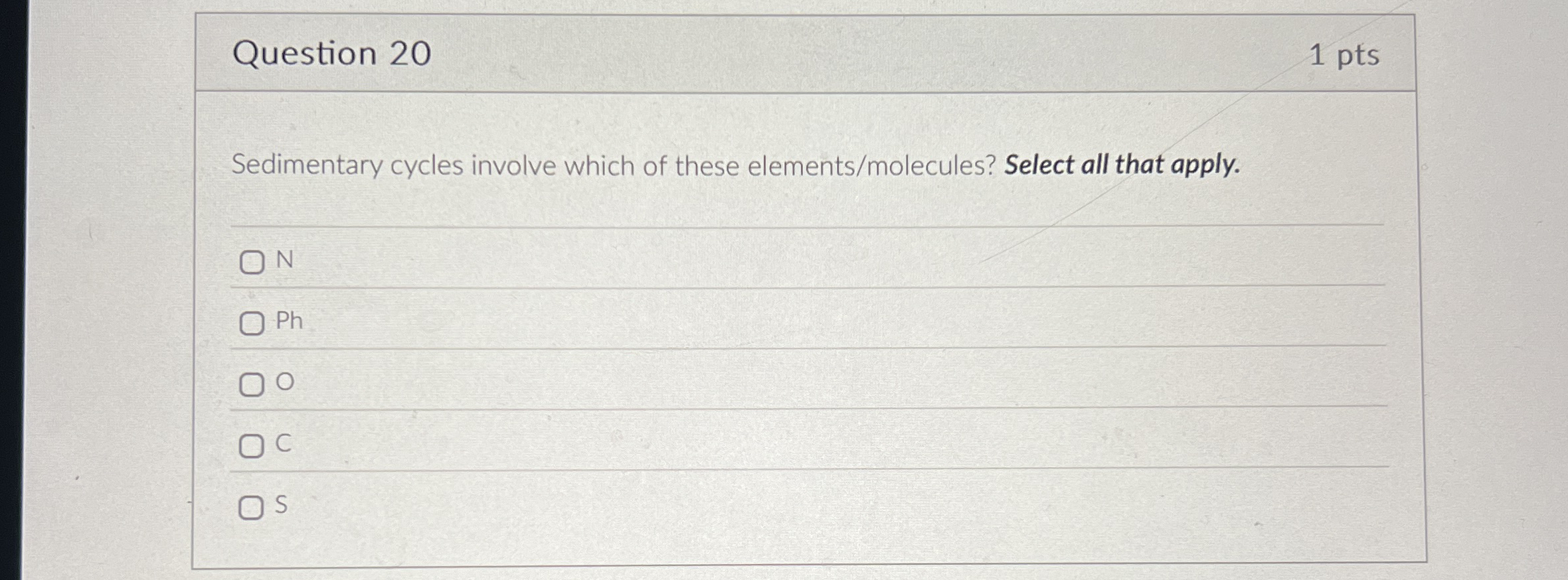 Solved Question 201 ﻿ptsSedimentary cycles involve which of | Chegg.com