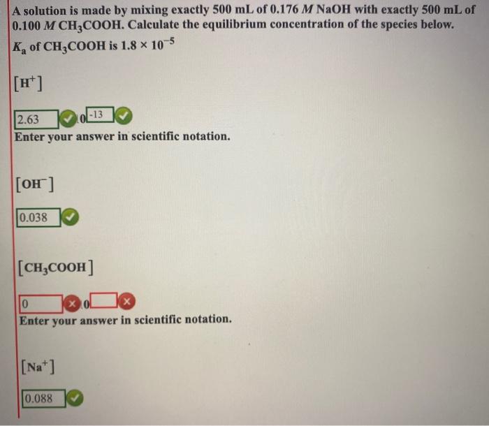 Solved A solution is made by mixing exactly 500 mL of 0.176 | Chegg.com