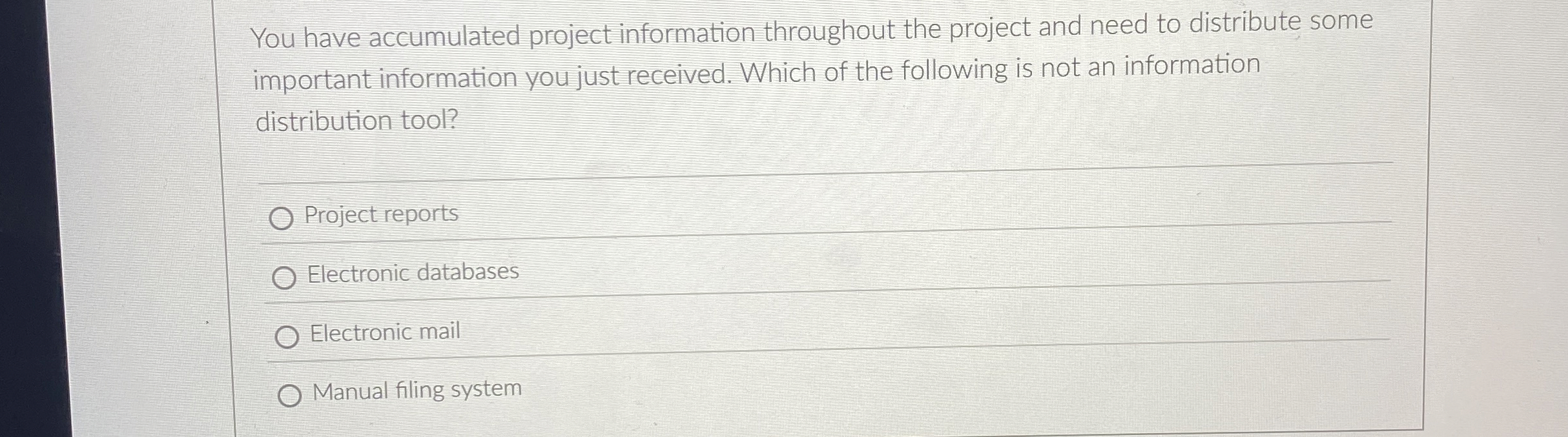 Solved You have accumulated project information throughout | Chegg.com