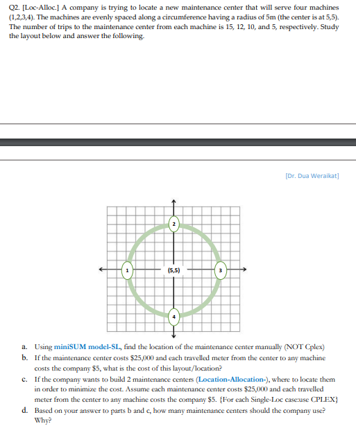 Solved Q2. [Loc-Alloc.] ﻿A company is trying to locate a new | Chegg.com