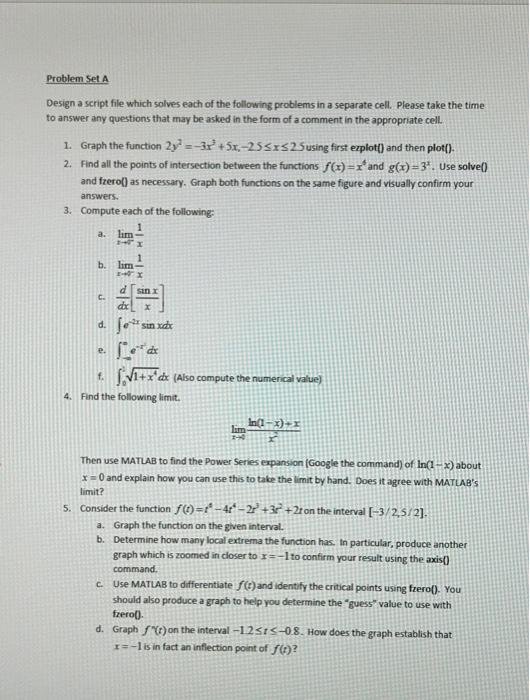 Design a script file which solves each of the | Chegg.com