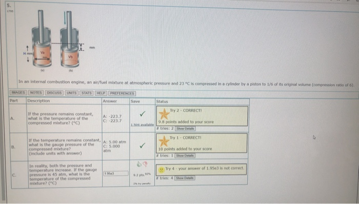Solved 5. Hmm va Vb In an internal combustion engine, an | Chegg.com