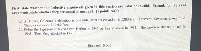 Solved first state whether the deductive argument given in | Chegg.com