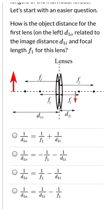 Solved For any multiple lens system, the focal lengths of | Chegg.com