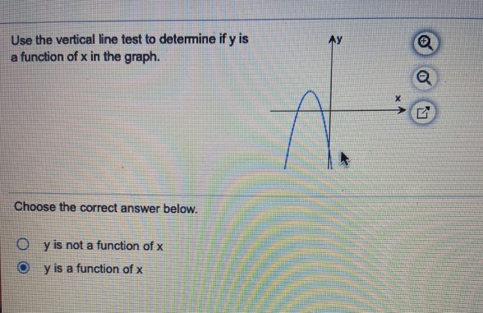 Solved AY Use the vertical line test to determine if y is a | Chegg.com