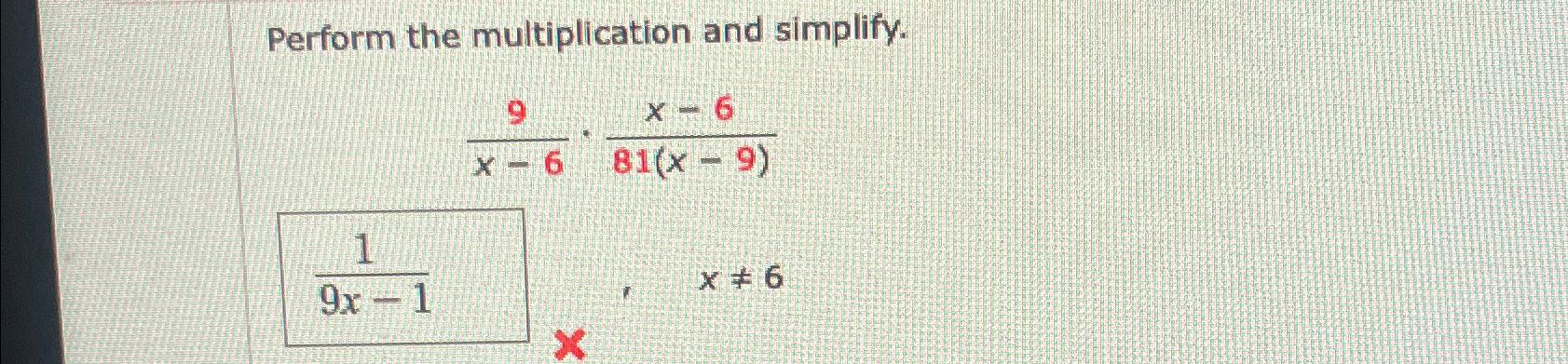 Solved Perform the multiplication and | Chegg.com