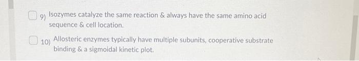 Solved Select the (5) statements below regarding enzyme | Chegg.com