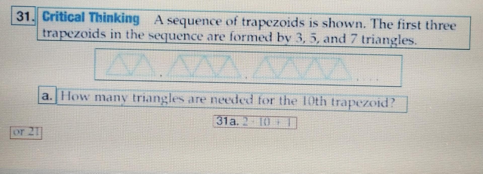 Solved 1. Critical Thinking A sequence of trapezoids is | Chegg.com