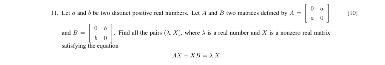 Solved Let a and b ﻿be two distinct positive real numbers. | Chegg.com