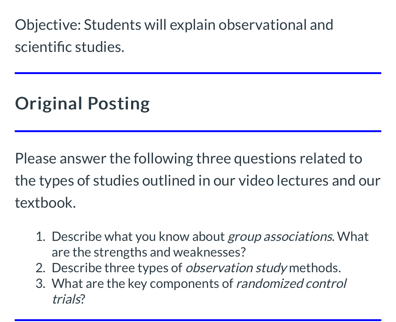 Solved Objective: Students will explain observational and | Chegg.com