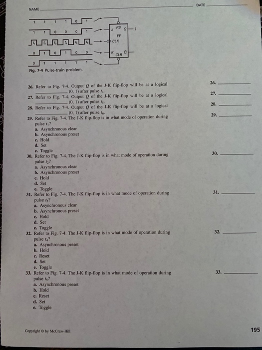 Solved NAME DATE 7-1 LAB EXPERIMENT: R-S FLIP-FLOPS | Chegg.com