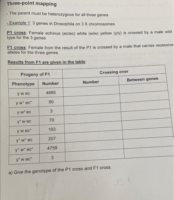 Solved Three-point mapping - The parent must be heterozygous | Chegg.com