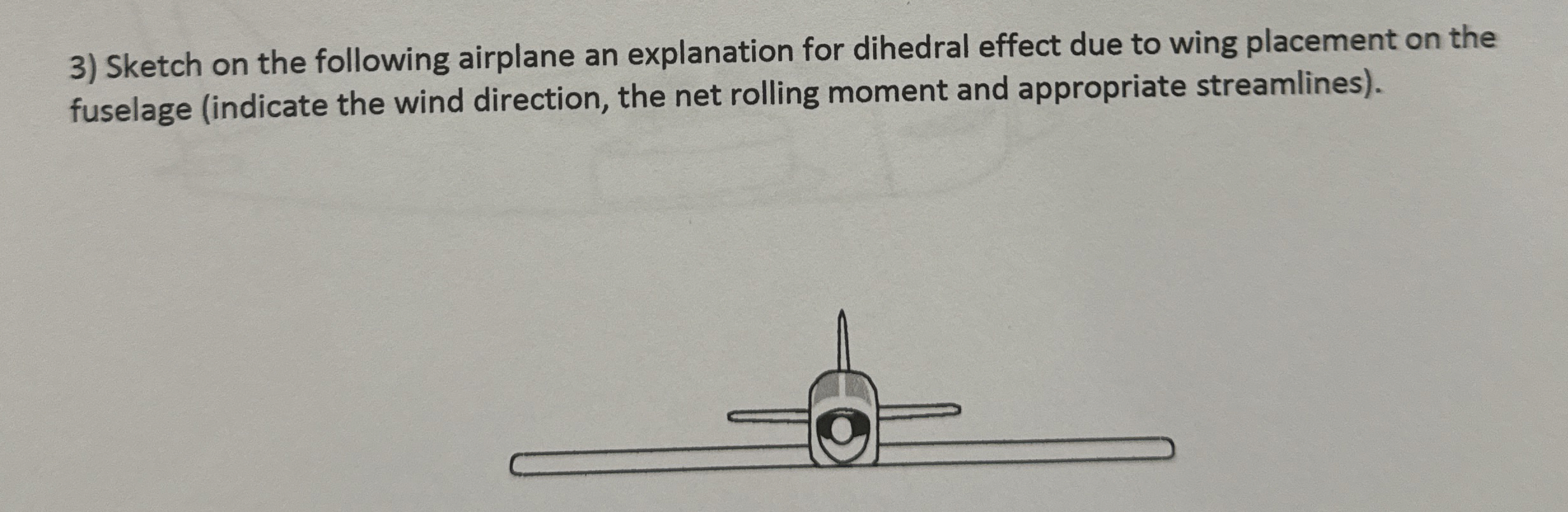 Sketch on the following airplane an explanation for | Chegg.com