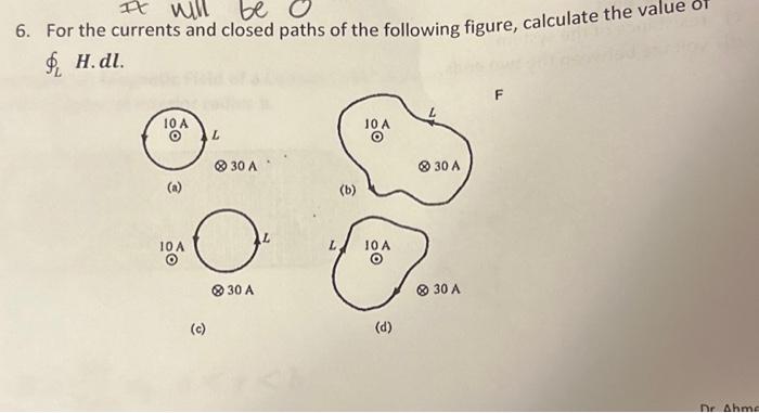 Solved 6. For the currents and closed paths of the following | Chegg.com