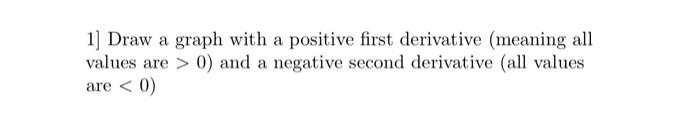 Solved 1] Draw a graph with a positive first derivative | Chegg.com