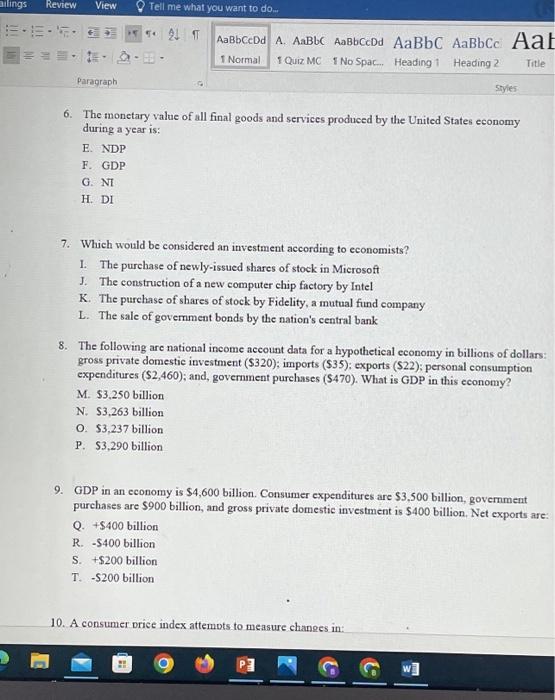 Solved 10. A consumer price index attempts to measure | Chegg.com