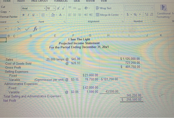Solved FILE HOME INSERT PAGE LAYOUT FORMULAS DATA Cut -10A | Chegg.com
