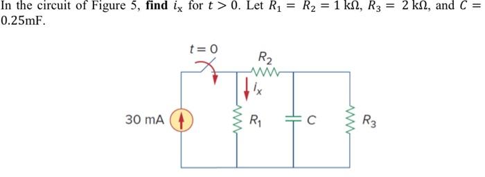 Solved In the circuit of Figure 5 , find ix for t>0. Let | Chegg.com
