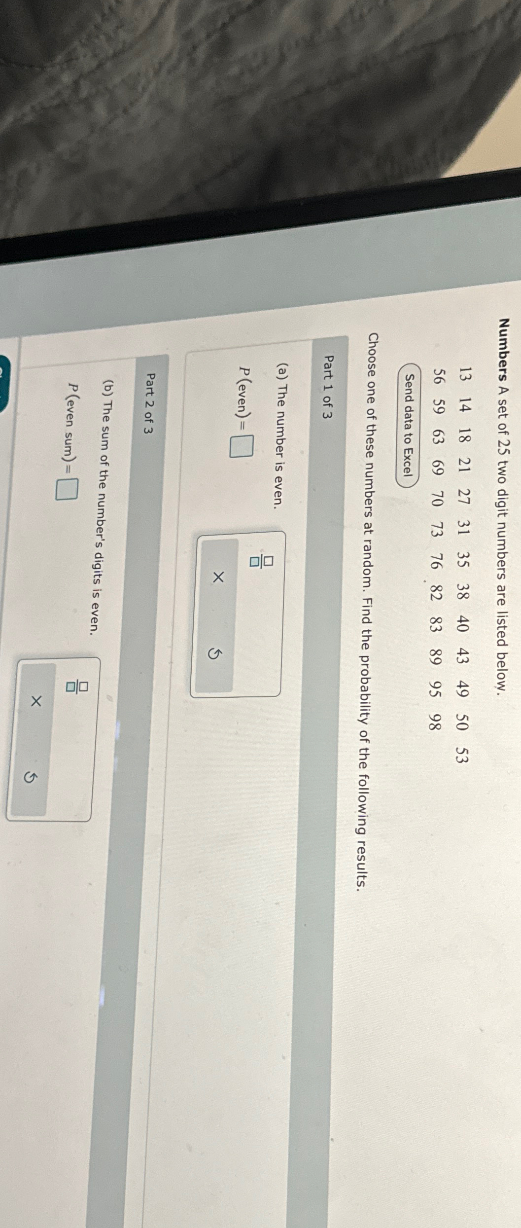 Solved Numbers A set of 25 ﻿two digit numbers are listed | Chegg.com