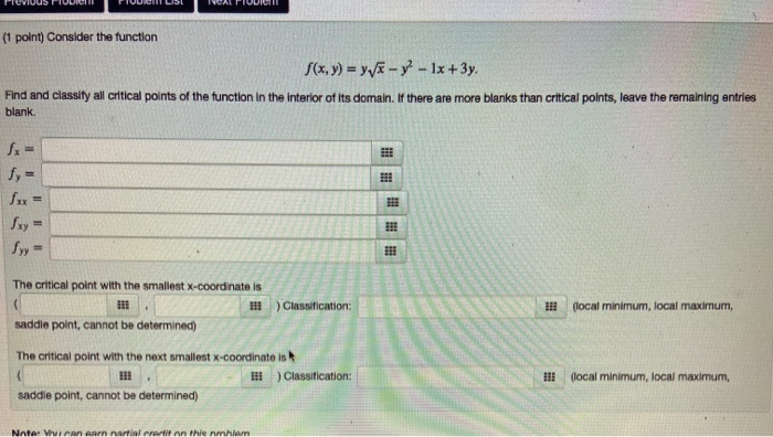 Solved TROVITICHTIMONIO (1 point) Consider the function | Chegg.com