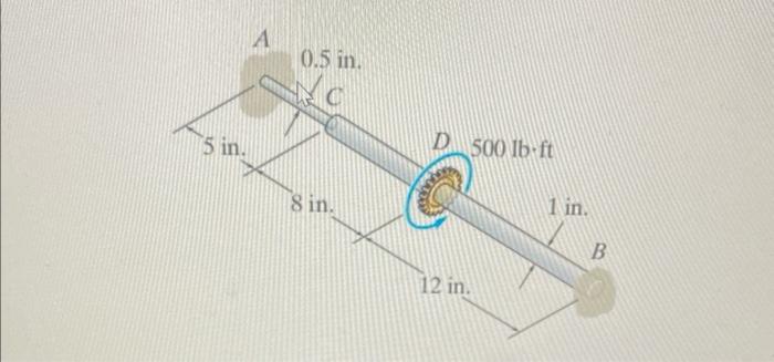 Solved The steel shaft is made from two segments: AC has a | Chegg.com