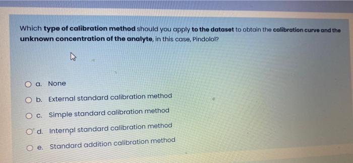 Solved Which type of calibration method should you apply to | Chegg.com