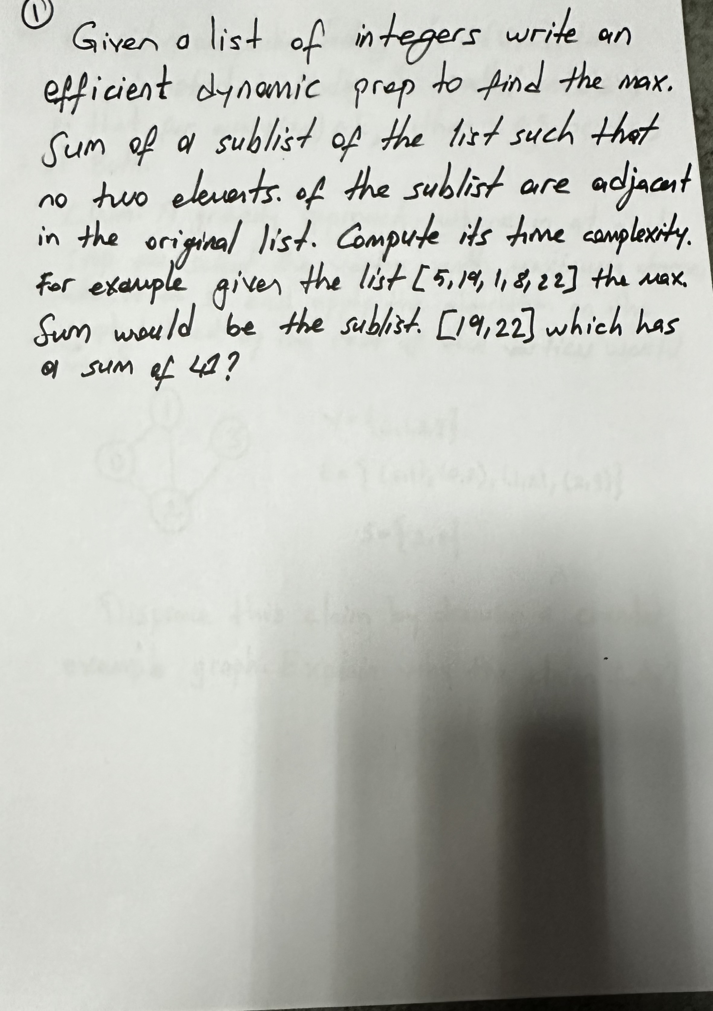 (1)Given a list of integers write an efficient | Chegg.com