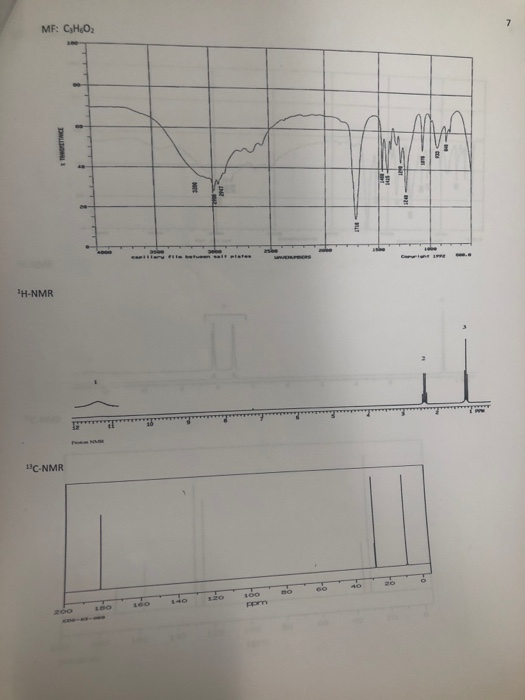 Solved ME: C3H4O2 H-NMR 13 C-NMR to uoooooo pom | Chegg.com