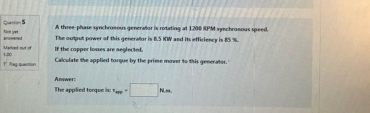 Solved A three-phase synchronous generator is rotating at | Chegg.com