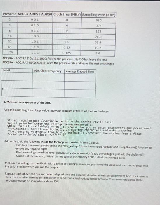 Solved Week 5 ADC measurements 1. Start with this program. | Chegg.com